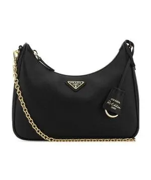 Prada Re-edition 2005 Saffiano Leather Shoulder Bag - Black