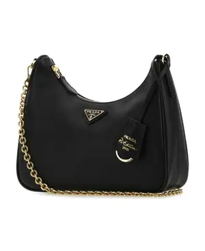 Prada Re-edition 2005 Saffiano Leather Shoulder Bag - Black