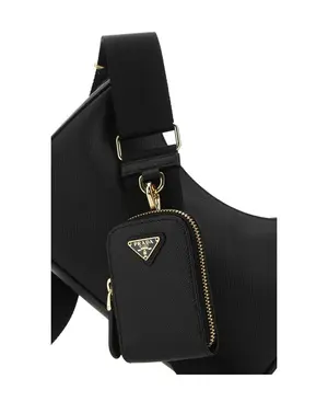 Prada Re-edition 2005 Saffiano Leather Shoulder Bag - Black