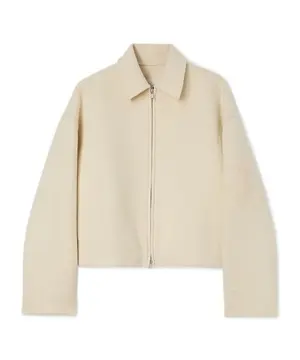 JIL SANDER Zip-up Straight Hem Jacket - Pearly