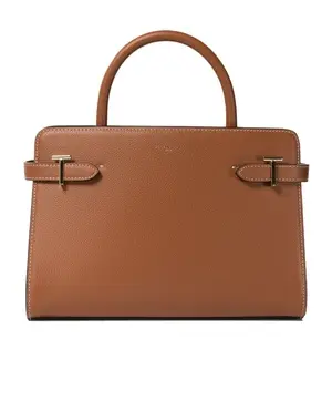 LE TANNEUR Medium Grained Leather Tote - Brown