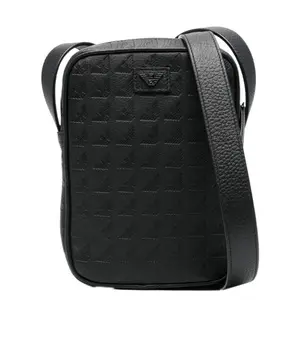 Emporio Armani Embossed Logo Messenger Bag - Black