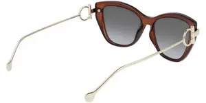 FERRAGAMO Cat Eye Sunglasses With Gold Tone Accents - Black