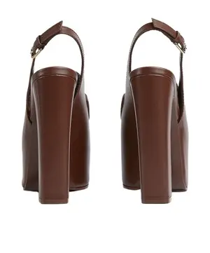 Gucci Horsebit Platform Loafer Slingback - Dark Brown
