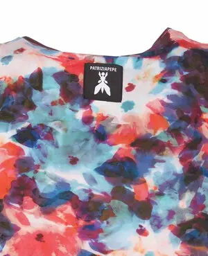 Patrizia Pepe Floral Print Draped Long Sleeve Top
