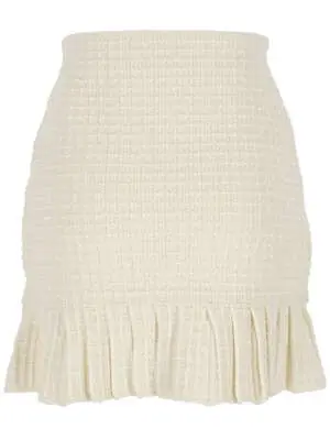 SELF-PORTRAIT Textured Knit A-line Mini Skirt