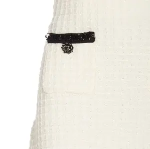 SELF-PORTRAIT Textured Knit A-line Mini Skirt