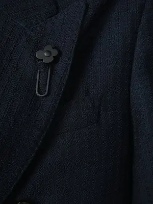 LARDINI Double-breasted Blazer Jacket - Black