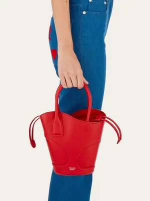 FERRAGAMO Cut Out Detailed Bucket Bag