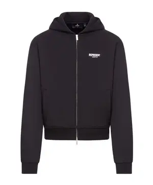 REPRESENT Full Zip Hoodie Jacket With Ribbed Details