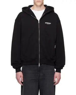 REPRESENT Full Zip Hoodie Jacket With Ribbed Details