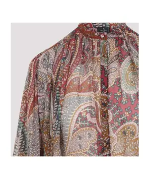 Etro Paisley Print High-neck Long Sleeve Blouse - Multicolor