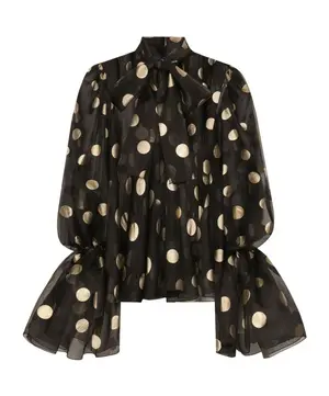 Dolce & Gabbana Polka Dot Blouse - Black