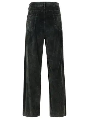 Dolce & Gabbana Corduroy Logo Patch Pants - Black