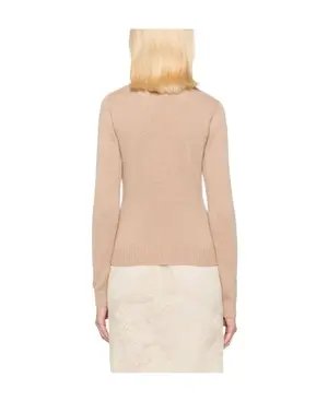 N.21 U-neck Laminated Sweater
