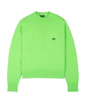 Balenciaga Bb Logo Embroidered Knitted Jumper - Green
