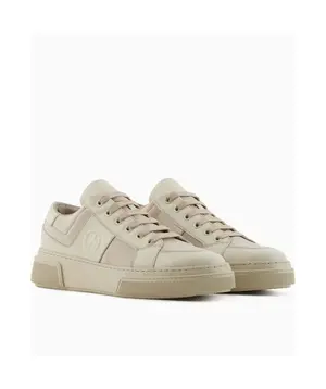 Giorgio Armani Low Top Panelled Sneakers - Beige