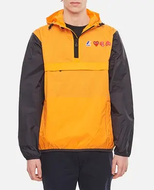 Play Comme Des Garcon Logo Hooded Jacket - Orange