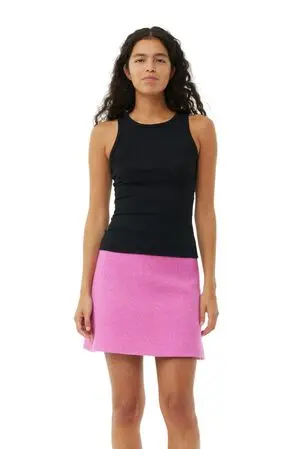GANNI Ribbed Sleeveless Tank Top