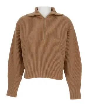 Max Mara Nadar Quarter-zip Knitted Jumper - Brown
