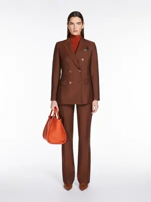 Max Mara Wool And Mohair Blend Flared Trousers