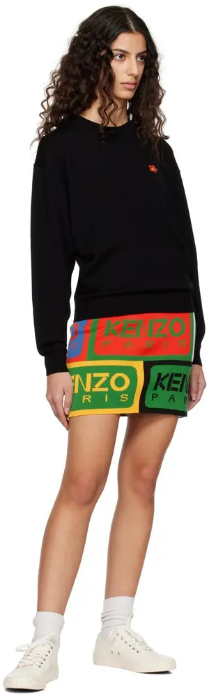 Kenzo Boke Flower Crest Crewneck Jumper - Black
