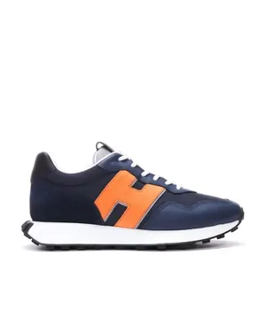 Hogan H601 Logo Patch Lace-up Sneakers - Black