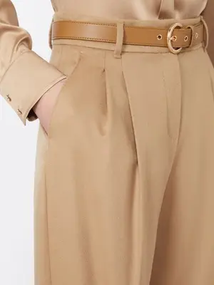 Max Mara Flowing Wool Trousers - Camel