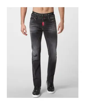 Philipp Plein Logo Plaque Skinny-cut Jeans - Black