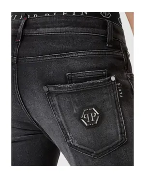 Philipp Plein Logo Plaque Skinny-cut Jeans - Black