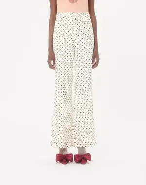 Valentino Garavani Polka Dot Wide-leg Trousers - Birch/black