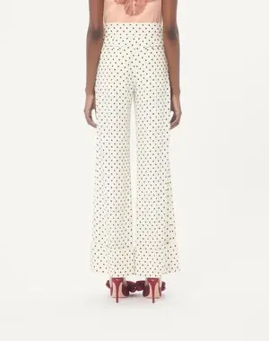 Valentino Garavani Polka Dot Wide-leg Trousers - Birch/black