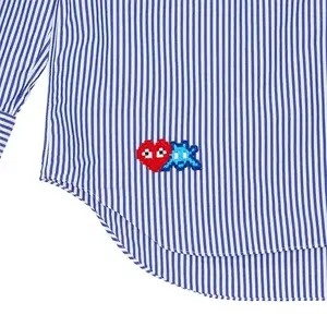 Play Comme Des Garcon Logo-appliqué Striped Cotton Shirt