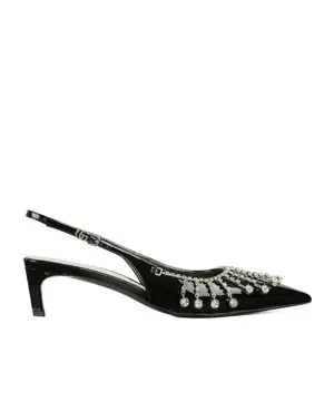 Gucci 45mm Guinevere Chain Detail Pumps - Black