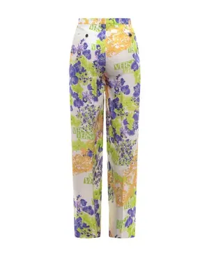Versace Baroque Pattern Straight Leg Pants
