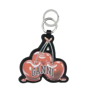 GANNI Cherry Keyring - Black