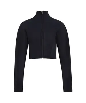 Alaïa High Neck Cropped Jacket - No
