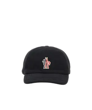 Moncler Baseball Cap With Logo Patch - Black