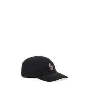 Moncler Baseball Cap With Logo Patch - Black