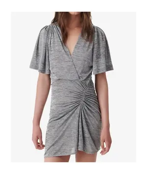 IRO PARIS Ruched V-neck Dress