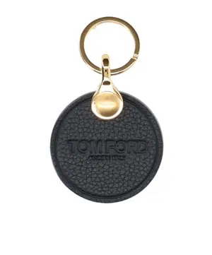 TOM FORD Logo Debossed Keychain - Black