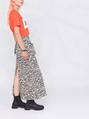 MSGM Cropped Logo T-shirt