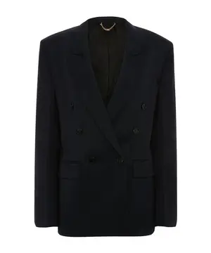 Victoria Beckham Double Breasted Tailored Jacket - Navy