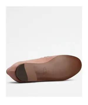 TOD'S Logo Plaque Almond Toe Loafers