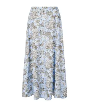 Staud Axel Printed A-line Maxi Skirt
