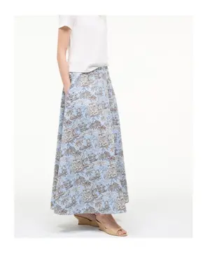 Staud Axel Printed A-line Maxi Skirt