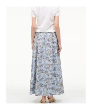 Staud Axel Printed A-line Maxi Skirt