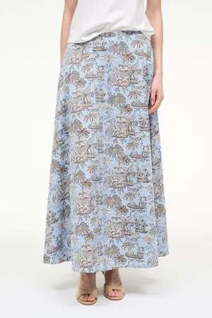Staud Axel Printed A-line Maxi Skirt