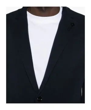 LARDINI Textured Knitted Jacket With Floral Detail
