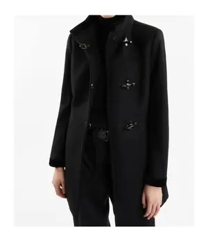 FAY Virginia Hook-closure Coat - Black